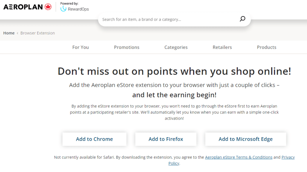 Aeroplan Shopping Button - Pointshogger